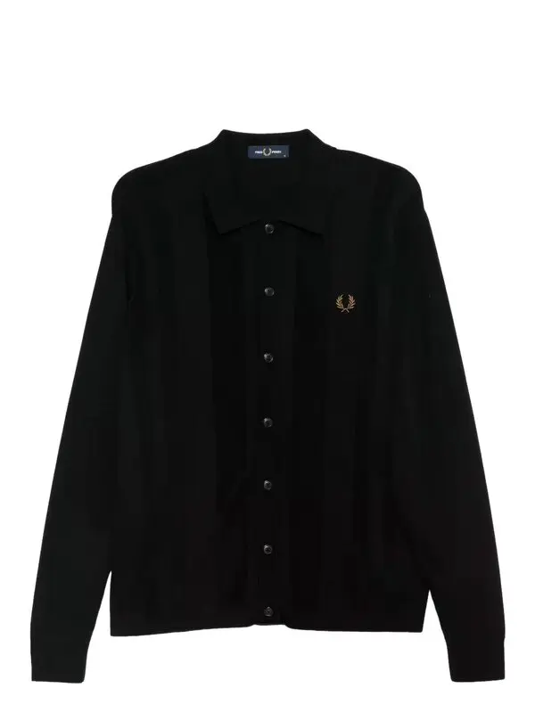 Fred Perry Logo-embroidered Shirt - Black