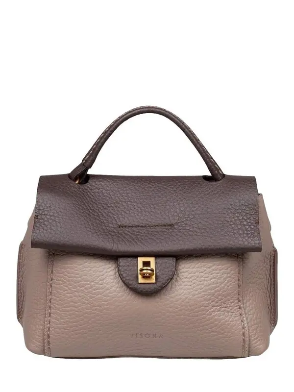 VISONA` Soft Leather Handbag - Brown