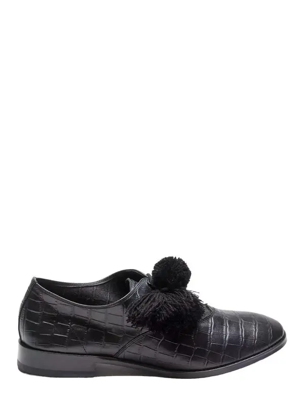 Suicoke Crocodile-embossed Tassel Sneakers - Black