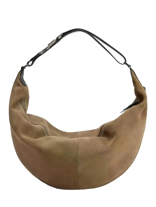 LEMAIRE Suede Leather Shoulder Bag - Neutrals
