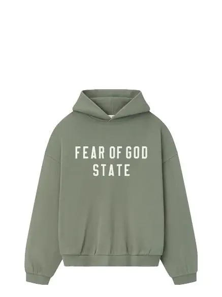 Fear Of God Essentials 90's Fleece Hoodie - Moss