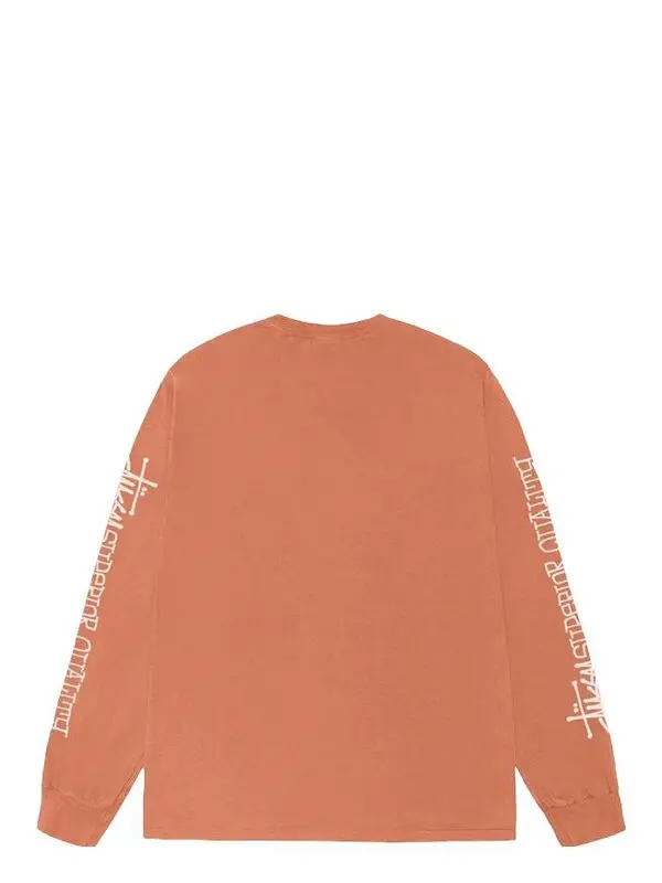StÜssy Superior Quality Pigment Dyed Long Sleeve Tee Shirt - Rust