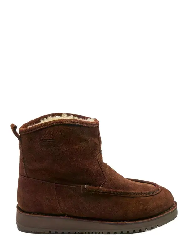 Suicoke Suede Shearling Boots - Brown