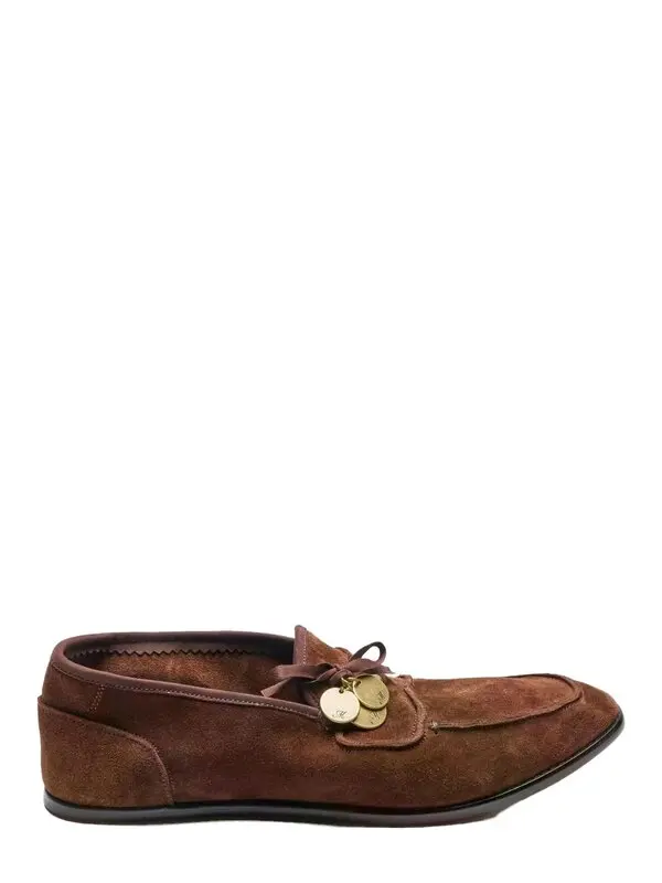 Suicoke Coin-embellished Loafers - Brown