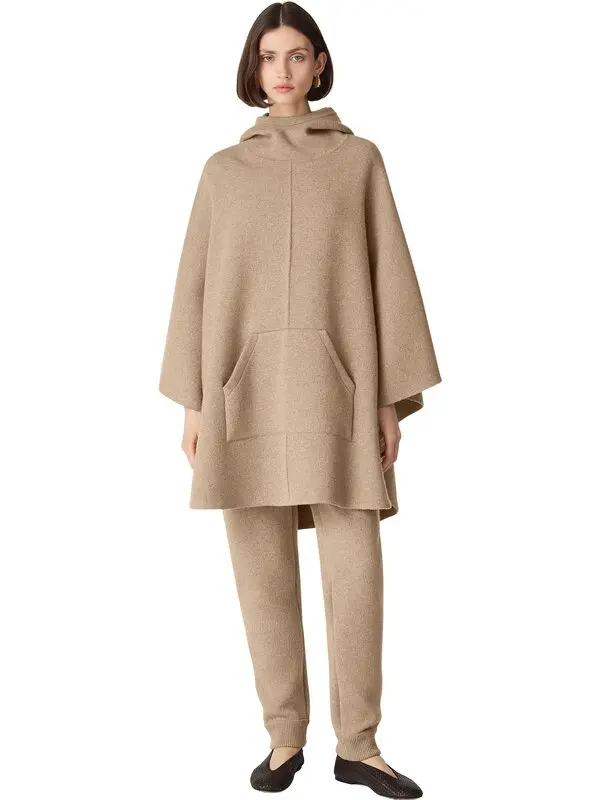 Bottega Veneta Cashmere Hooded Cape - Beige