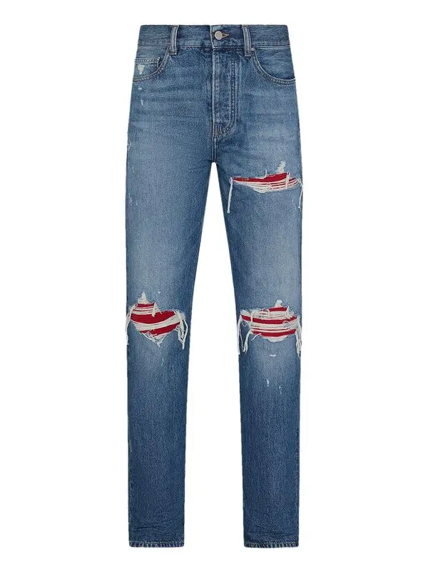 Amiri Suede Straight Mx1 Jean - Blue