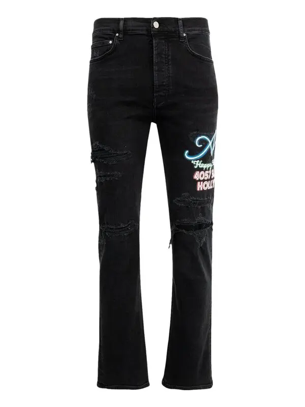 Amiri Neon Lights Slim Jean - Black