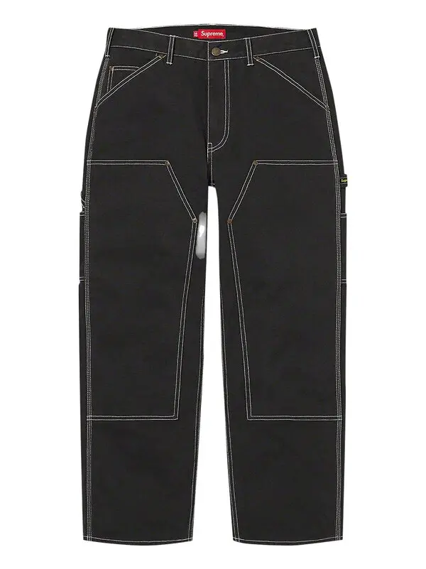 Supreme Double Knee Canvas Painter Pant - Black