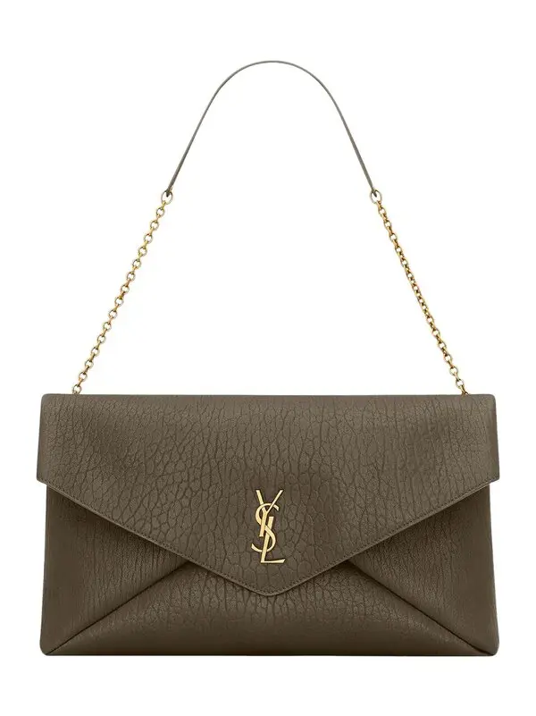 Saint Laurent Cassandre Xxl Envelope Pouch - Brown