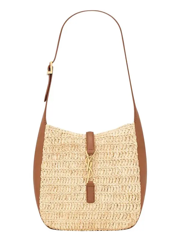 Saint Laurent Le 5 À 7 Supple Baby Raffia Bag - Brown