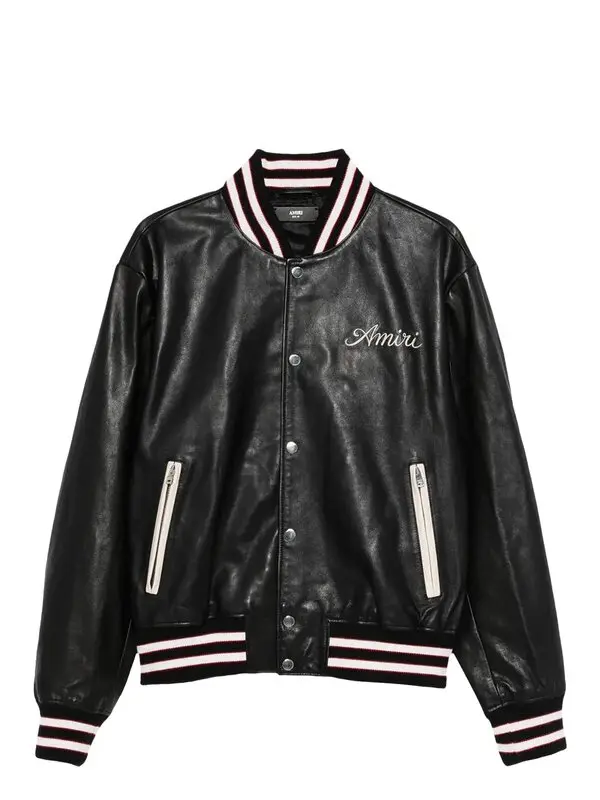 Amiri Club Leather Varsity Jacket - Black