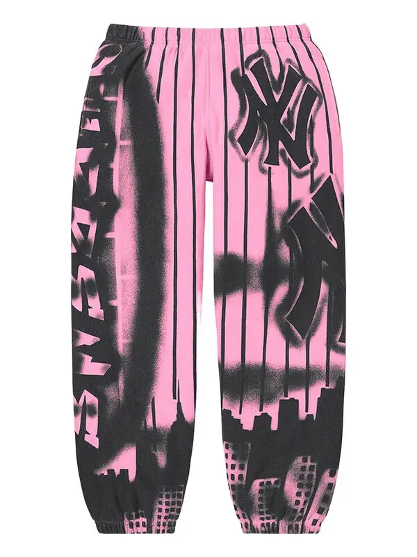 Supreme X New York Yankees Airbrush Sweatpant - Pink