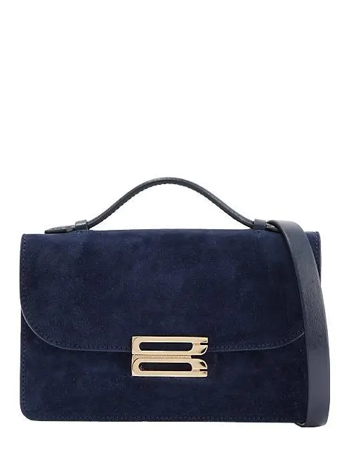 Victoria Beckham The Mini Dorian Suede Top-handle Bag - Navy Suede
