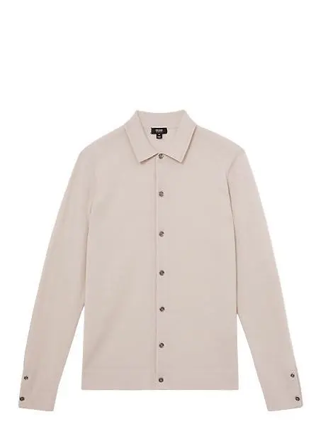 REISS Forbes Button-down Merino-wool Cardigan - Beige
