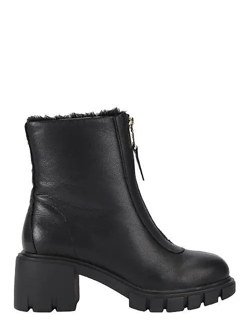 Carvela Ignite Zip Heeled Leather Ankle Boots - Black
