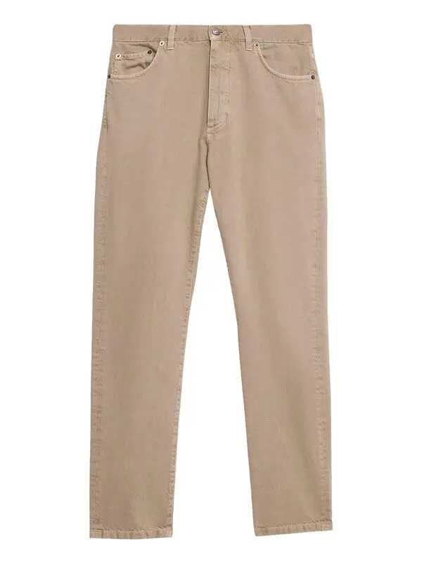 Zegna Marble-effect Five-pocket Slim Pants - Beige