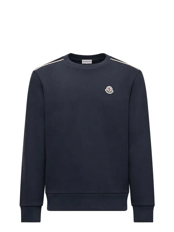 Moncler Logo Patch Cotton Sweatshirt - Blue