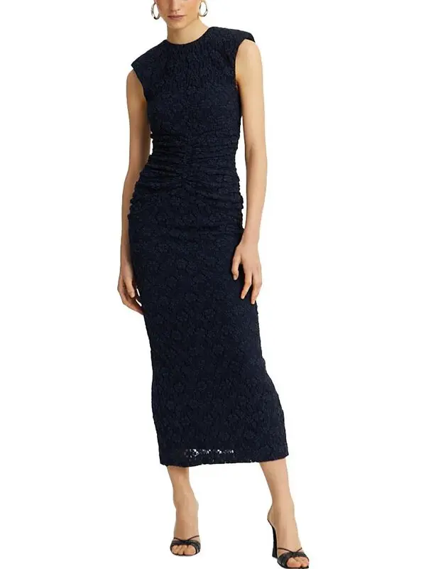 Remain Birger Christensen Lace Midi Dress - Navy