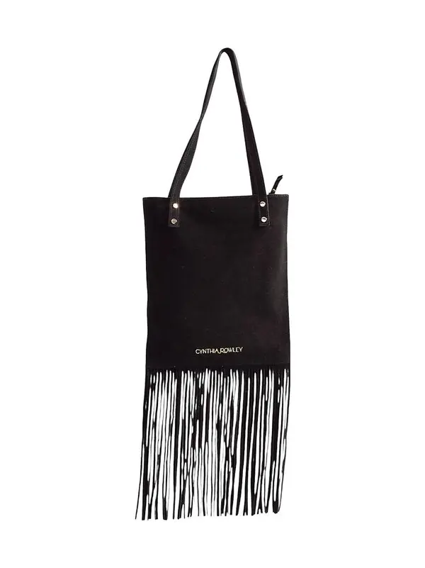 Cynthia Rowley Felicity Fringe Suede Tote - Black
