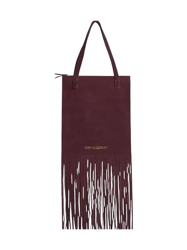 Cynthia Rowley Felicity Fringe Suede Tote - Burgundy