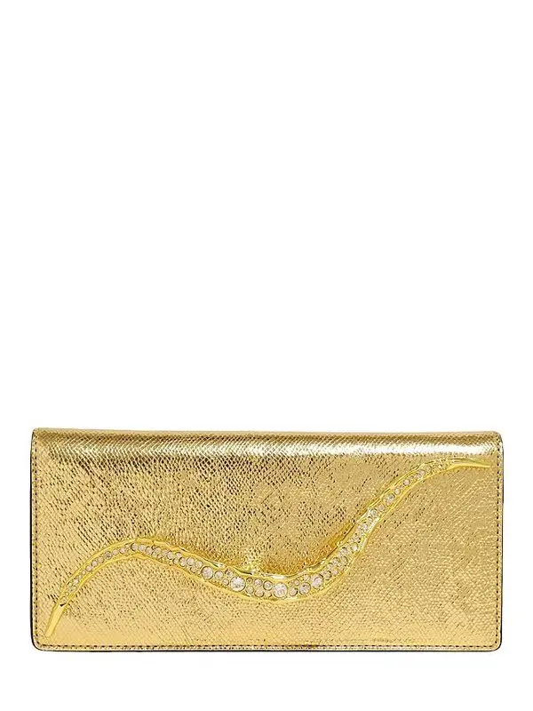 Alexis Bittar Crystal Curve Side Handle Clutch - Gold