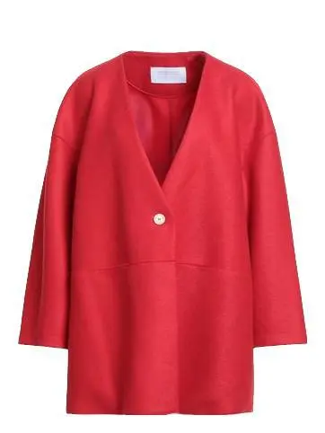 Harris Wharf London Single-breasted Virgin Wool Coat - Red