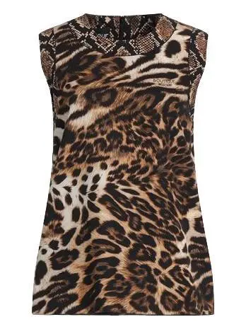 Moschino Crepe Leopard-print Top - Brown