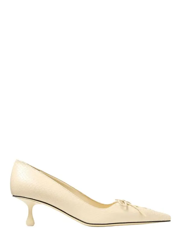 JIMMY CHOO Scarlett 50 Leather Lace-up Pumps - Beige