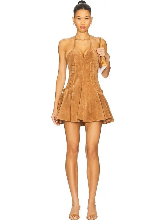 UNDERSTATED LEATHER Sugar High Leather Dress - Tan