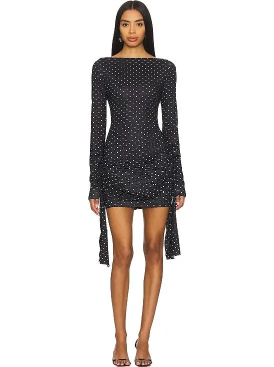 Lioness Glory Mini Dress - Onyx Polka