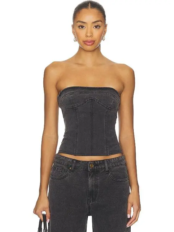 Lioness Sweetness Strapless Top - Washed Onyx