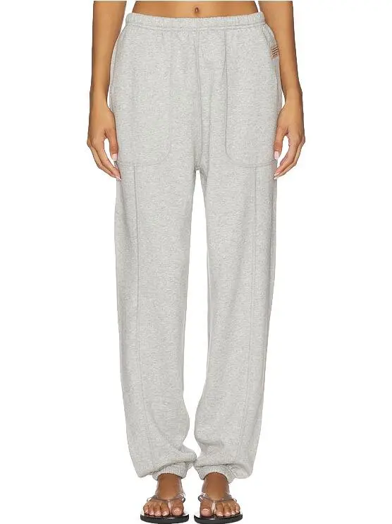 Lunya Silksweats Midweight Reversible Seamed Jogger - Napping Dove Heather