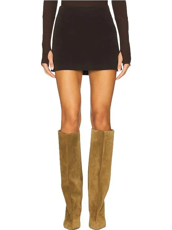 Joe's Jeans Vegan Suede Mini Skirt - Dark Chocolate