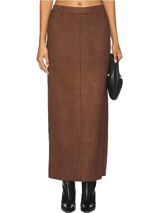 ALL THE WAYS Bailey Faux Suede Skirt - Brown
