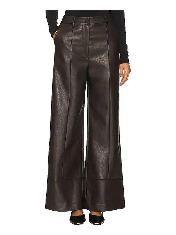 Bardot Marlowe Faux Leather Pant - Dark Choco