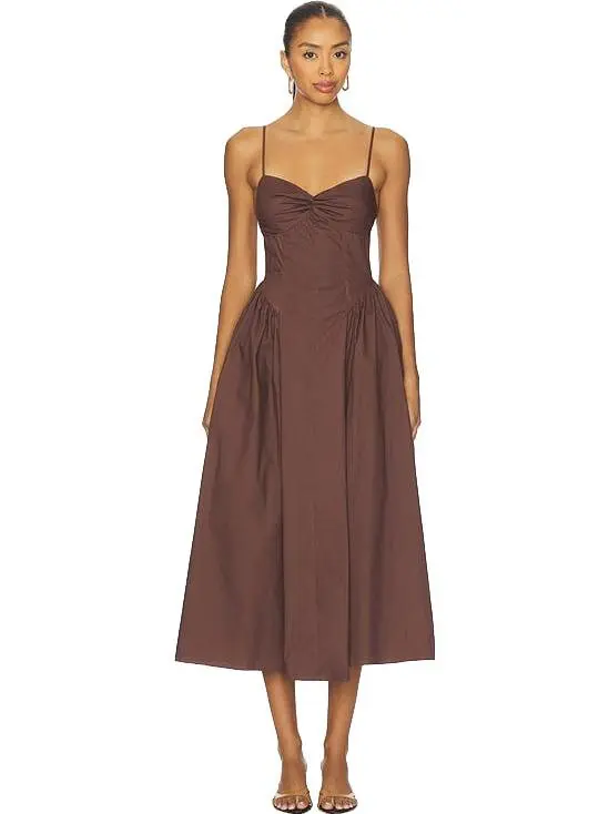 NIA Destene Midi Dress - Chocolate