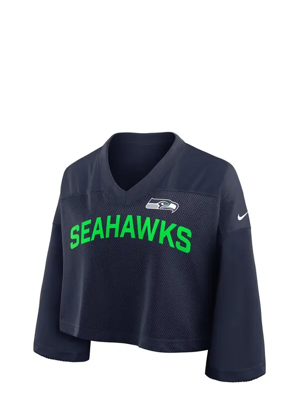 Nike Seattle Seahawks Dri-fit Nfl Cropped Top - Blue