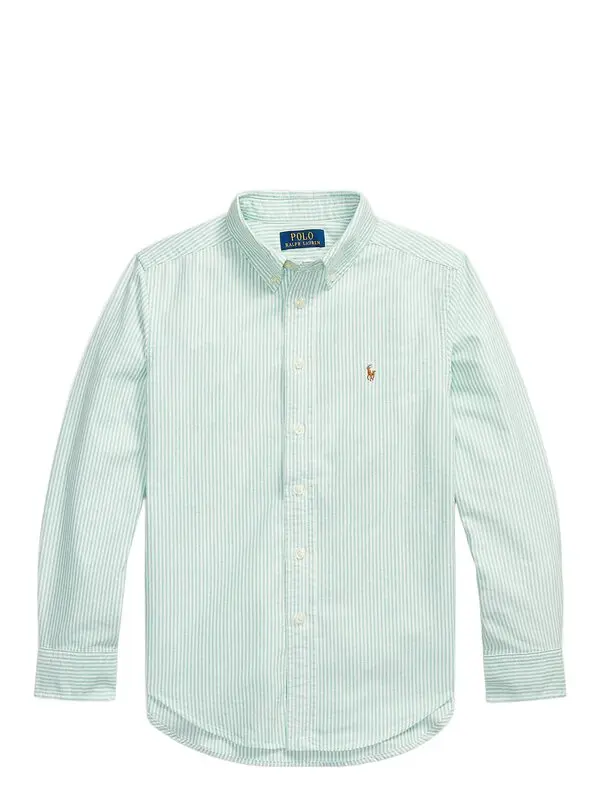 Ralph Lauren Striped Cotton Oxford Shirt - Emerald White