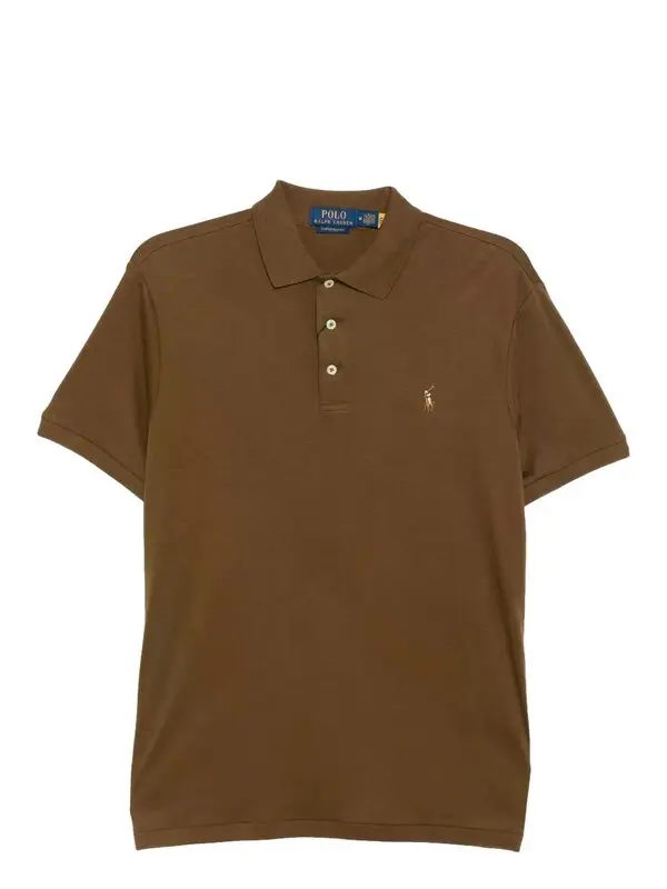 Polo Ralph Lauren Embroidered-logo Cotton Polo Shirt - Brown