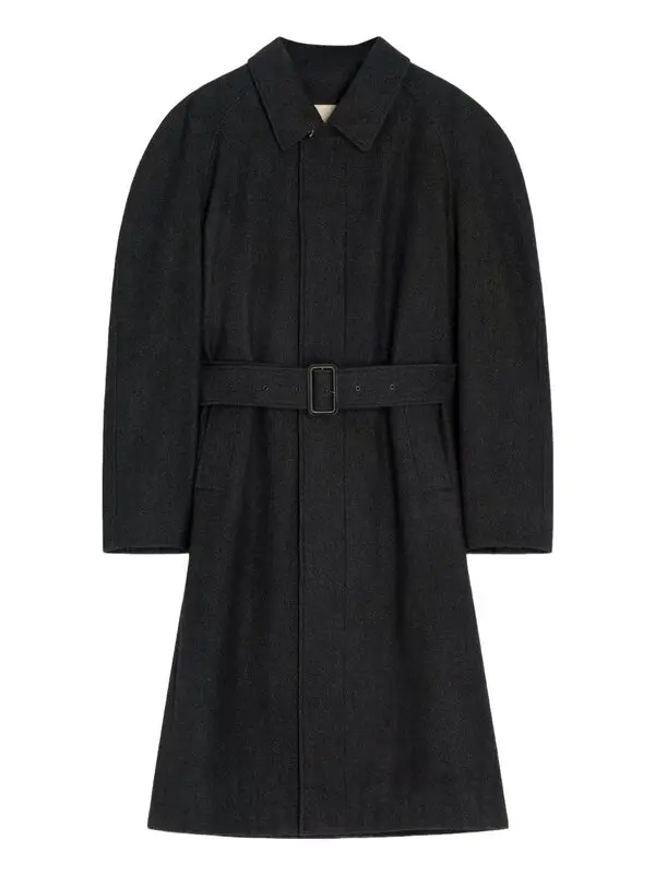 LEMAIRE Raglan-sleeve Belted Coat - Black