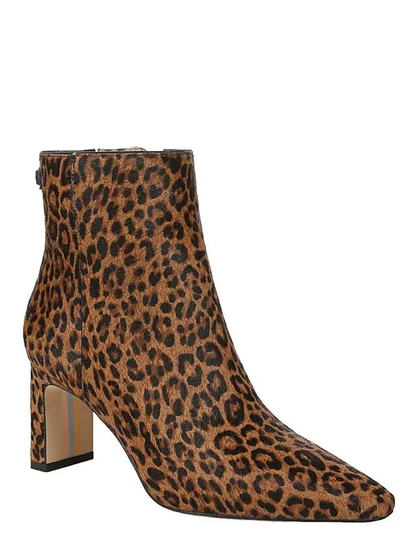 Sam Edelman Saige Animal Print Calf Hair Ankle Boots - Brown Multi