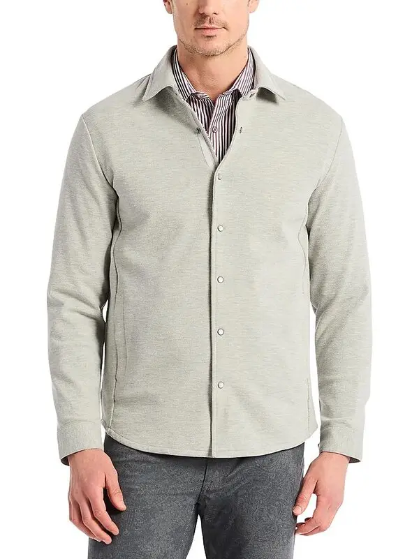 Robert Graham Kellan Knit Shirt Jacket - Light Grey