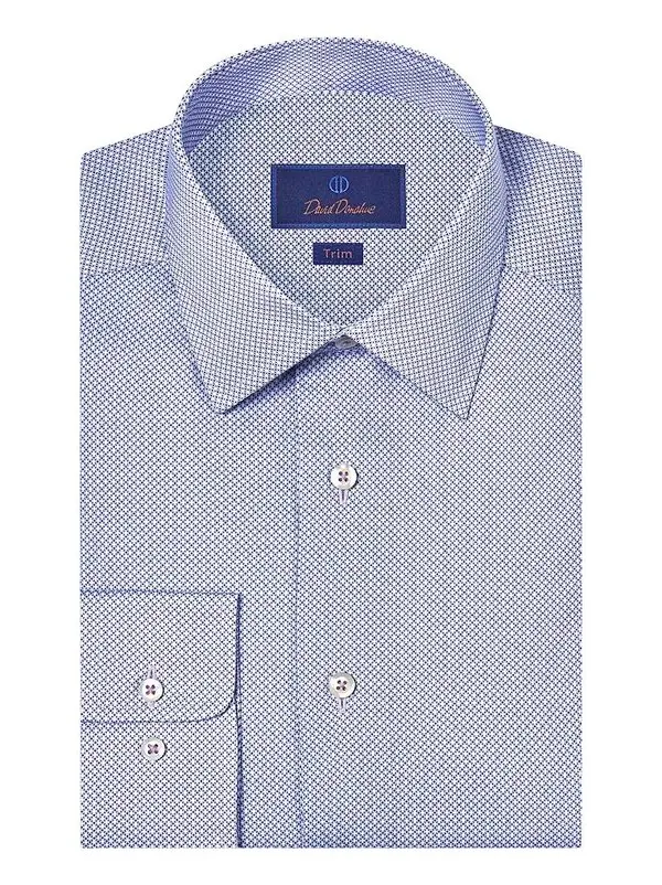 David Donahue Slim Fit Printed Dress Shirt - Lilac