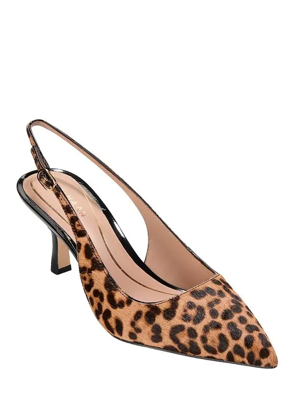 Cole Haan Hansell Animal Print Calf Hair Slingback Pumps - Leopard Print Hair Calf