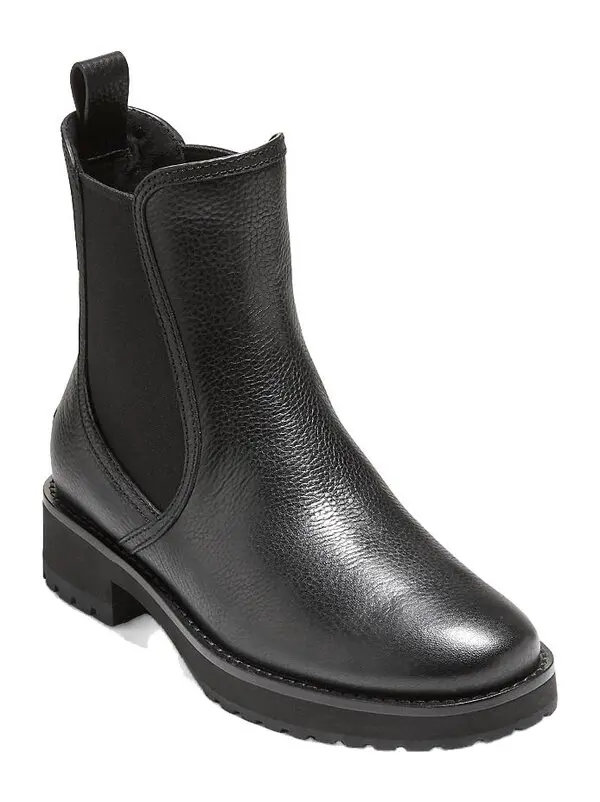 Cole Haan Lyndon Waterproof Chelsea Booties - Black Leather