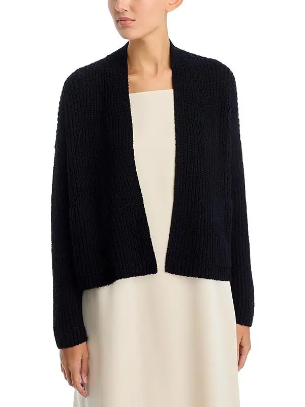 Eileen Fisher Open Front Cardigan Sweater - Black