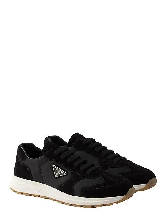 Prada Suede And Re-nylon Prax Sneakers - Black