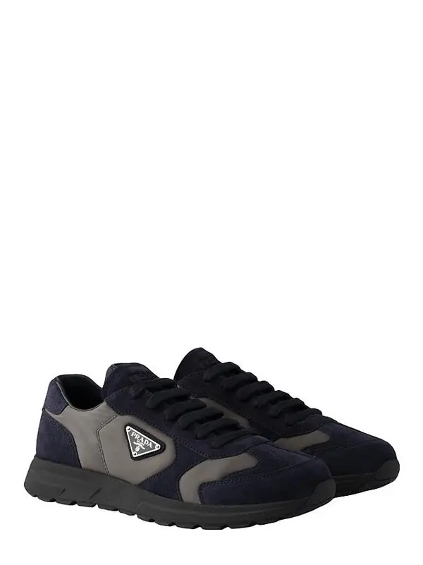 Prada Suede And Re-nylon Prax Sneakers - Blue