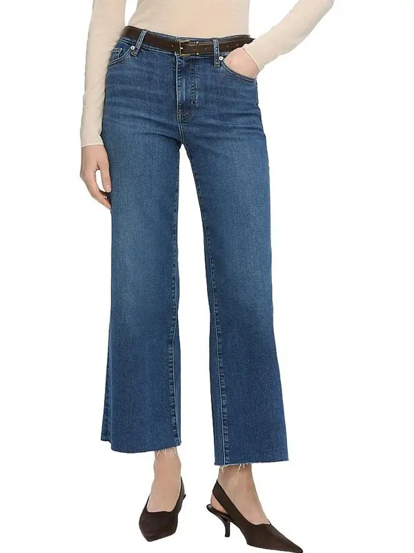 FRAME Le Slim High-rise Ankle Crop Palazzo Jeans - Elixir Raw After