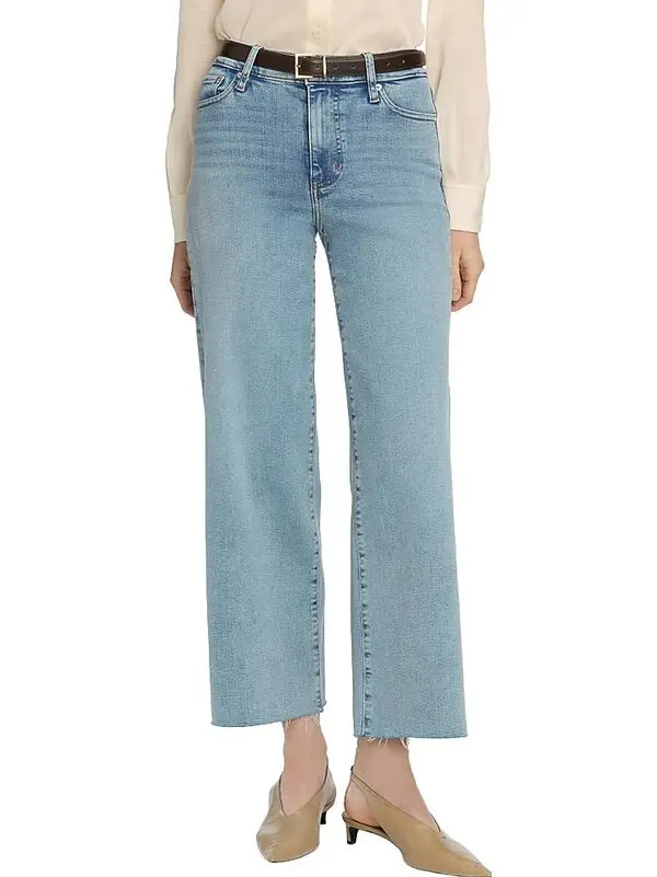 FRAME Le Slim High-rise Ankle Crop Palazzo Jeans - Spring Raw After